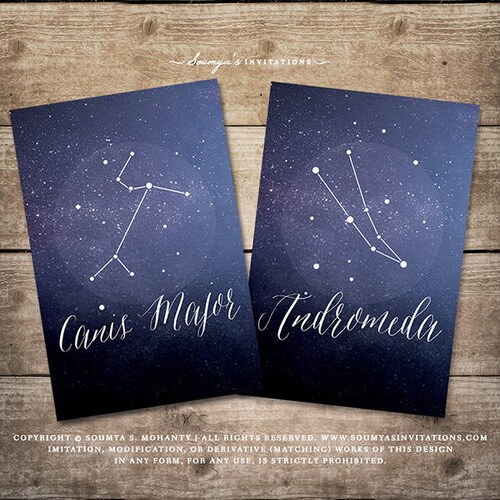 Constellation Star Wedding Table Numbers Celestial Galaxy - Etsy