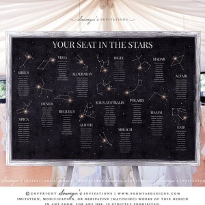 Star Constellation Seating Chart, Starry Night Galaxy Wedding Seating ...