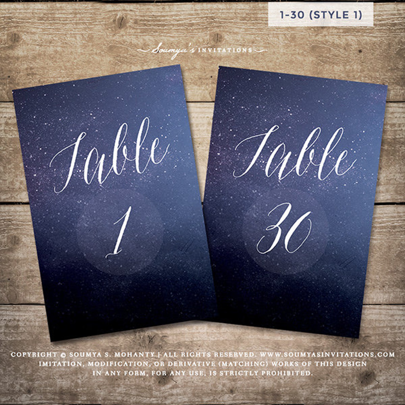 Star Celestial Table Numbers Starry Night Galaxy Astronomy - Etsy