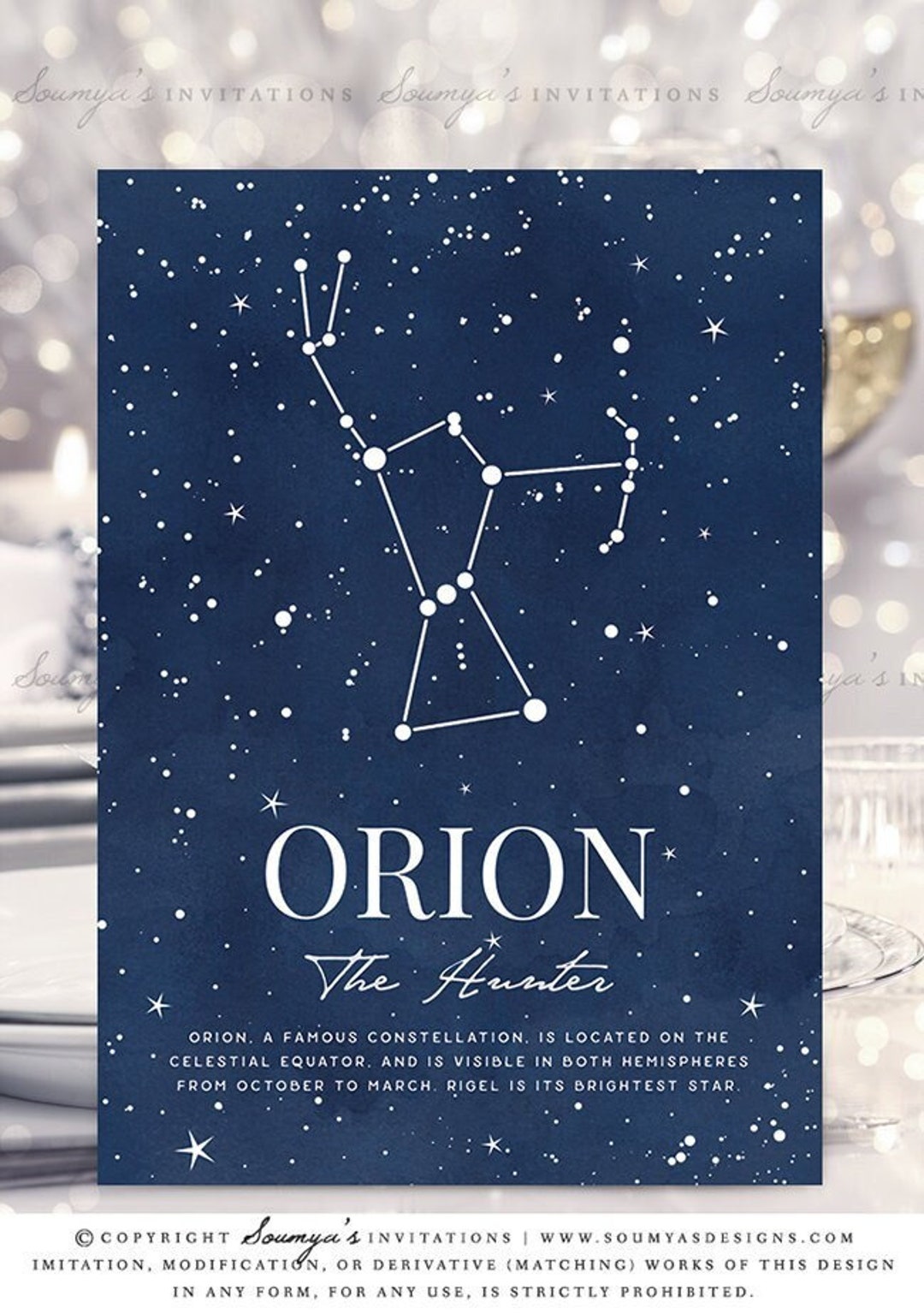 Starry Night Table Numbers, Constellation Table Numbers Celestial Table ...