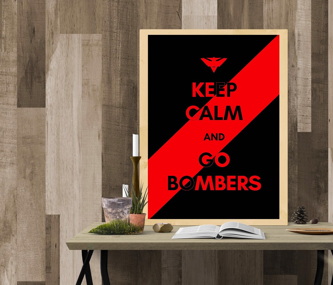 Keep Calm and Go Bombers Poster stampabile A3, Arte della parete ...