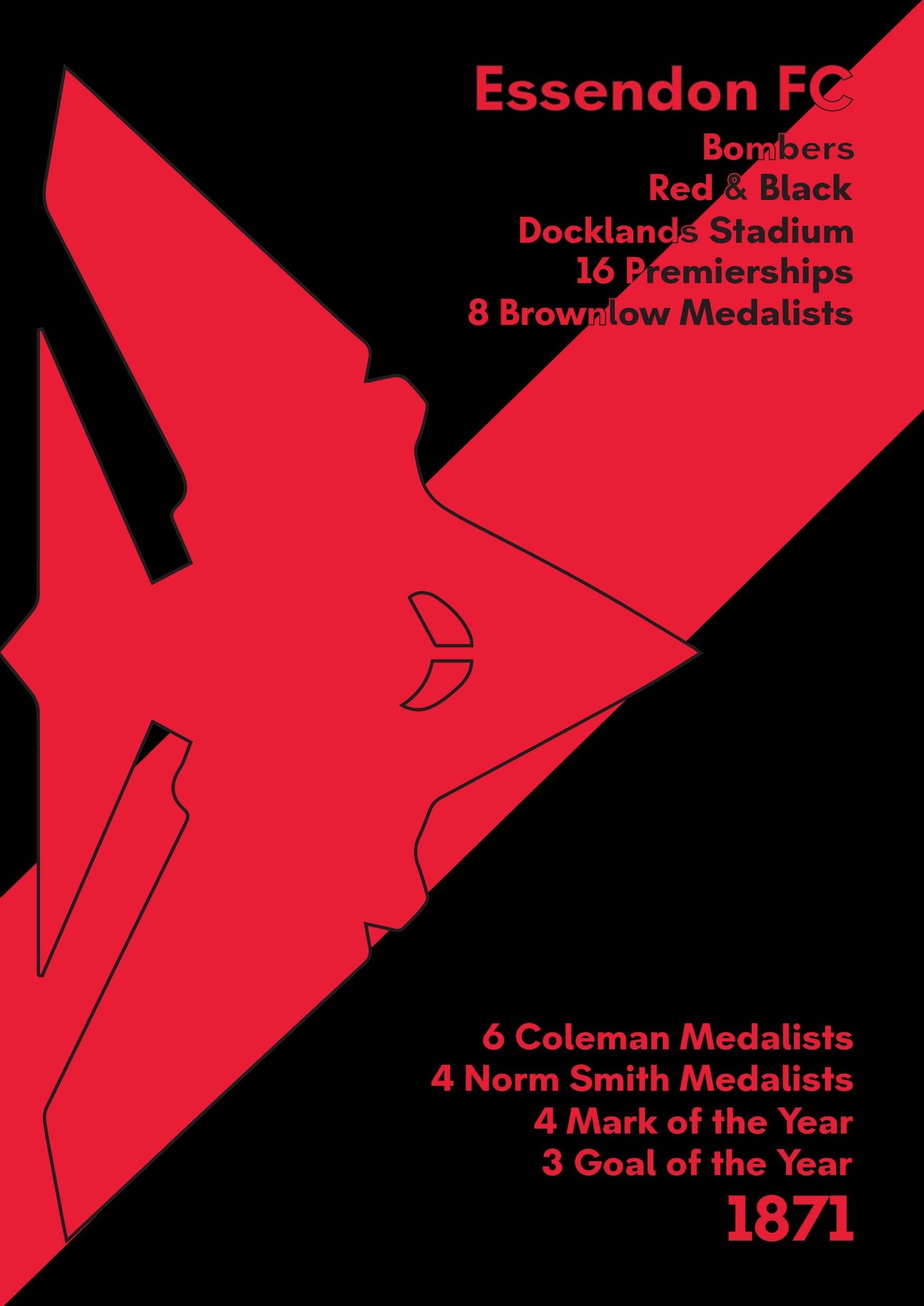 Essendon FC A3 Printable Poster, Wall Art, Printables Poster, Modern ...