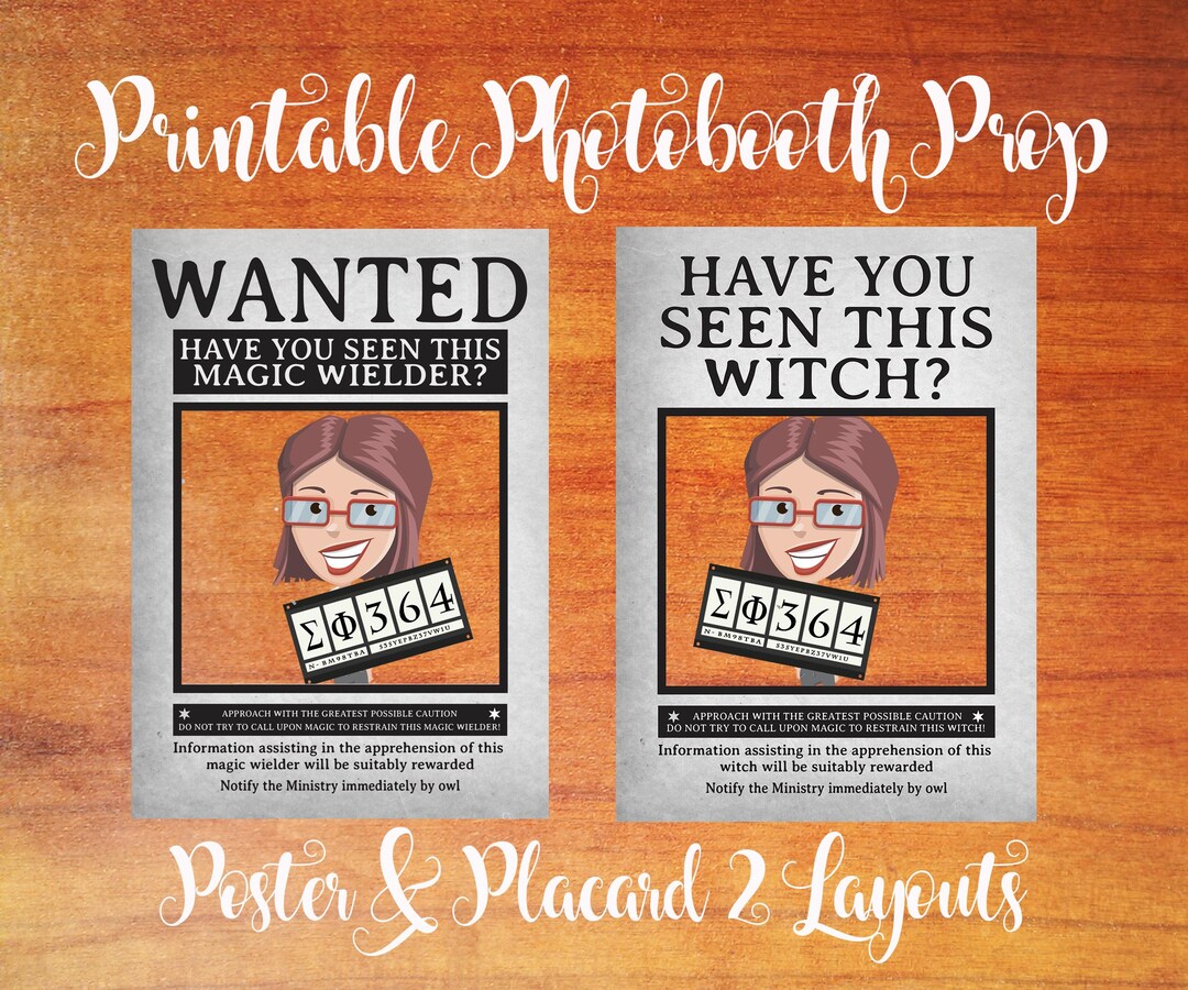 Wizard Wanted Poster: Magic Party Photo Booth Prop (A1 Printable PDF ...