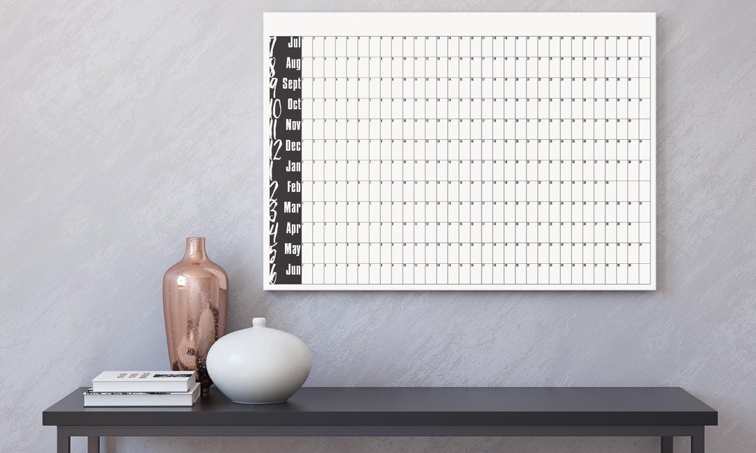 Perpetual Financial Year Large Calendar PRINTABLE Landscape Wall ...