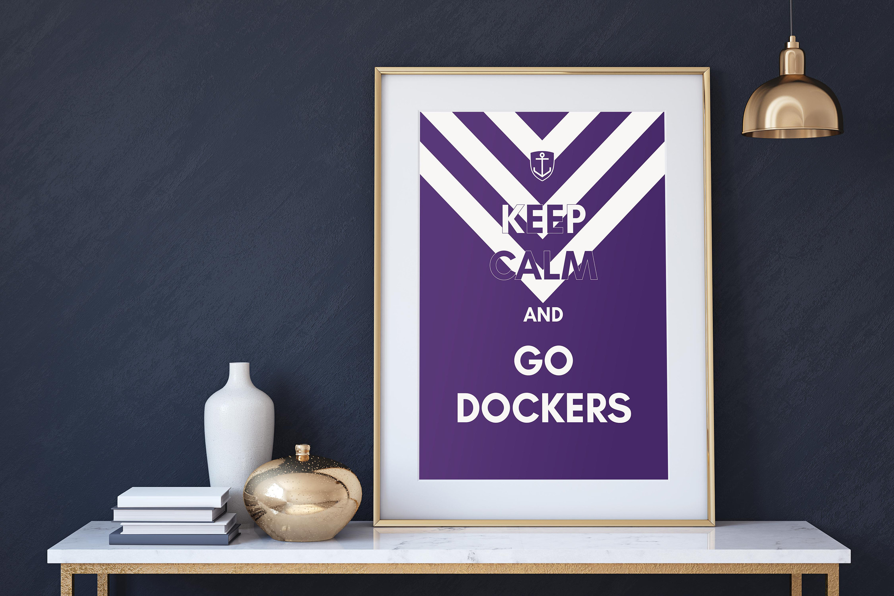 Mantenga la calma y vaya Dockers A3 cartel imprimible, arte de la pared, cartel imprimible ...