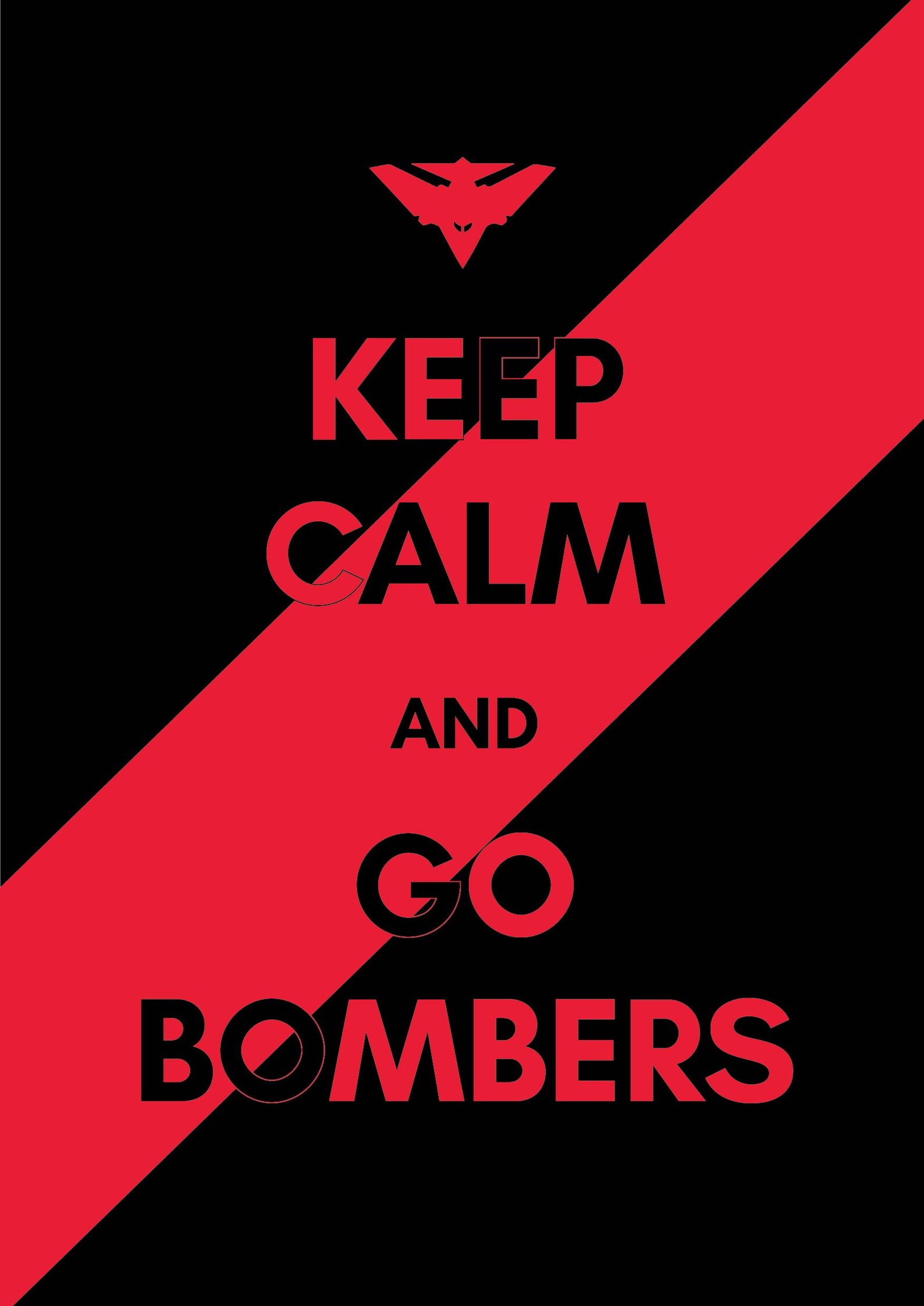 Keep Calm and Go Bombers Poster stampabile A3, Arte della parete ...