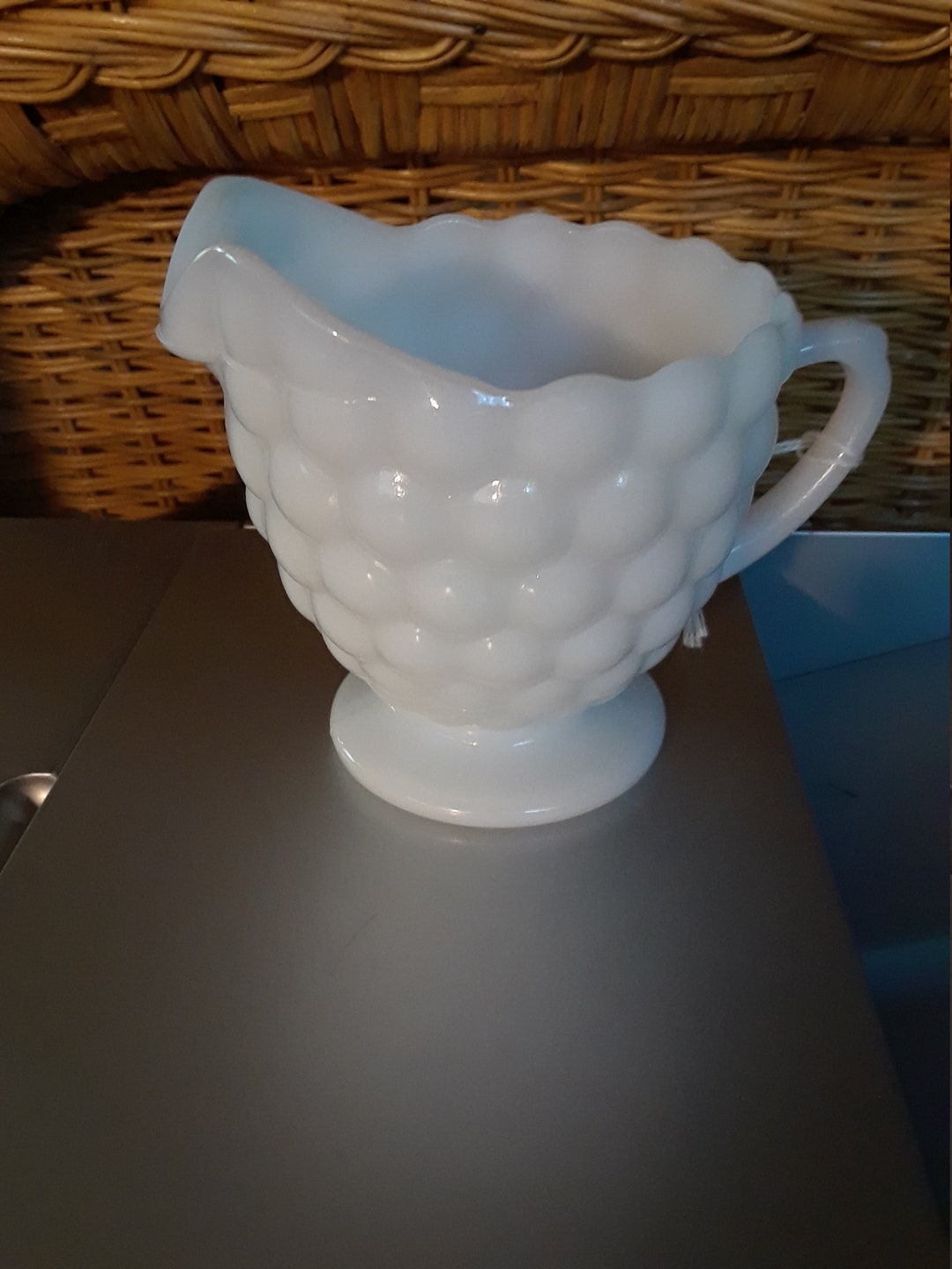 Anchor Hocking Milk Glass Bubble Pattern Creamer - Etsy