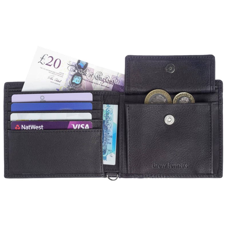 Real English Leather Men's Billfold Wallet, Coin Pocket, Card Holder in ...