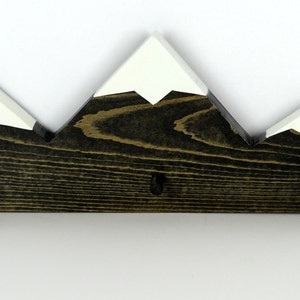 Mountain View Key Rack, Entryway Key Holder, Stained Snow Capped Scenic ...