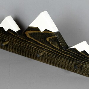 Mountain View Key Rack, Entryway Key Holder, Stained Snow Capped Scenic ...