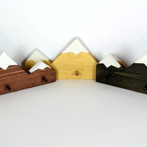 Mountain View Key Rack, Entryway Key Holder, Stained Snow Capped Scenic ...