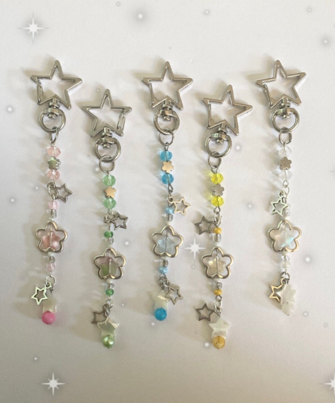 Sparkly Star Keychains - Etsy