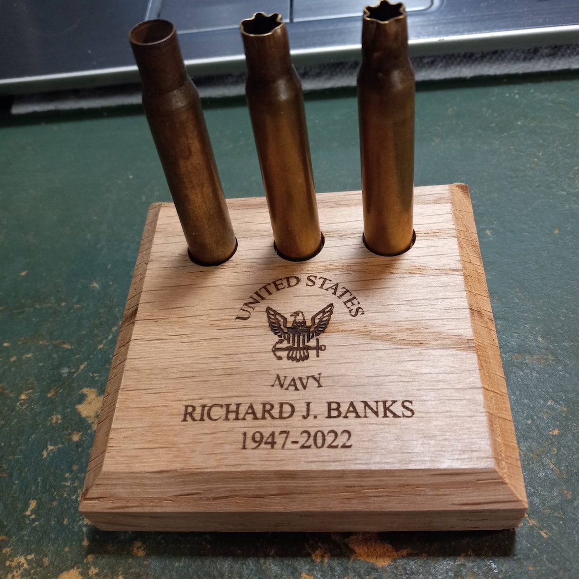 Three Volley Salute Memorial Shell Display Laser Engraved Oak - Etsy