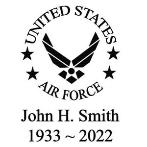 Three Volley Salute Memorial Shell Wall Photo Plaque, Laser Engraved ...