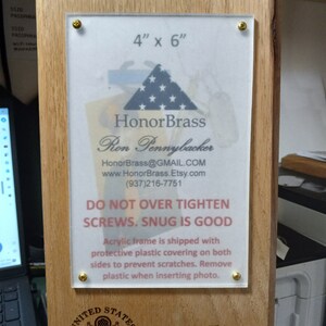 Three Volley Salute Memorial Shell Wall Photo Plaque, Laser Engraved ...