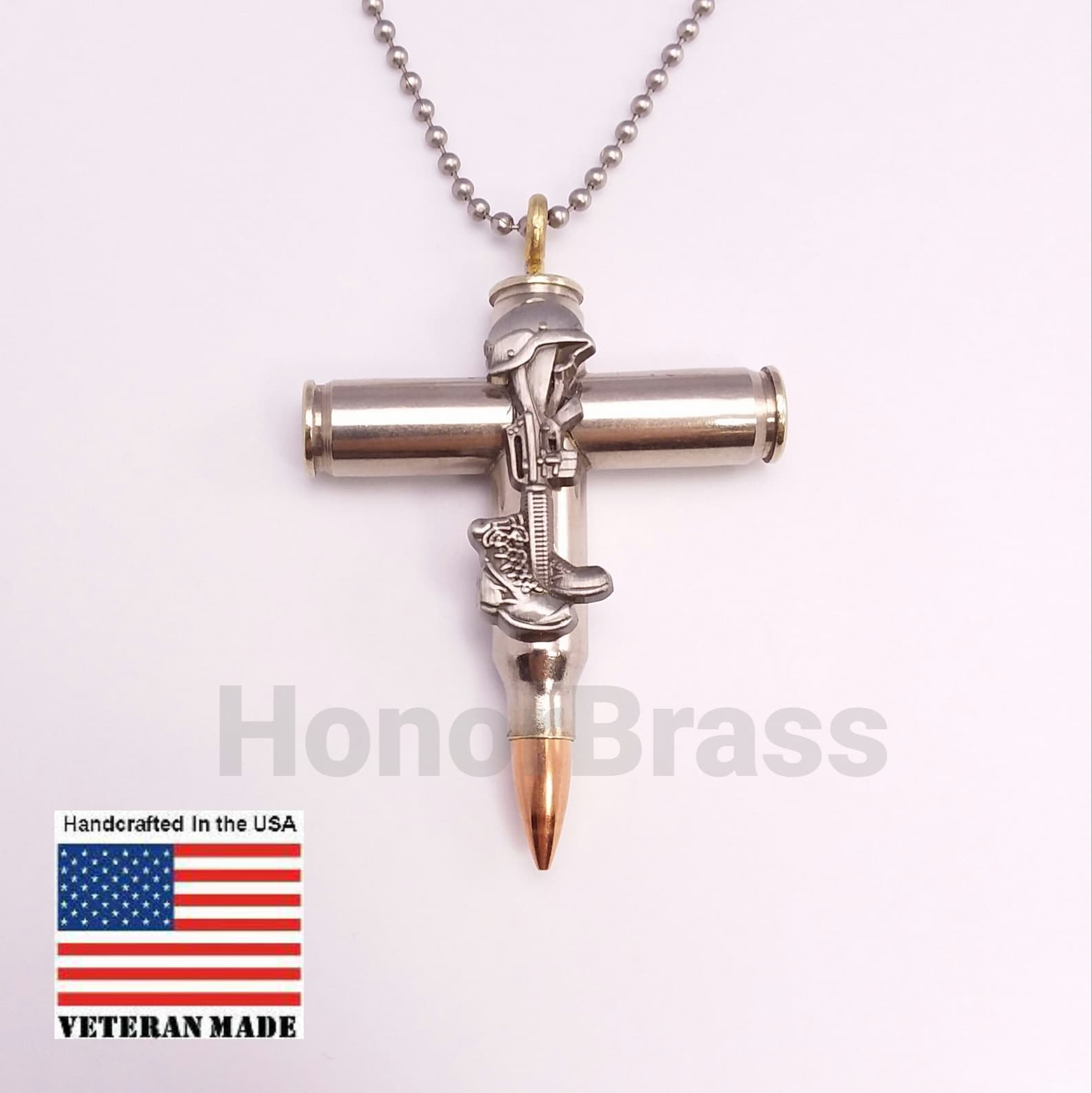 Fallen Soldier Bullet Cross Pendant brass or Nickel Plate - Etsy