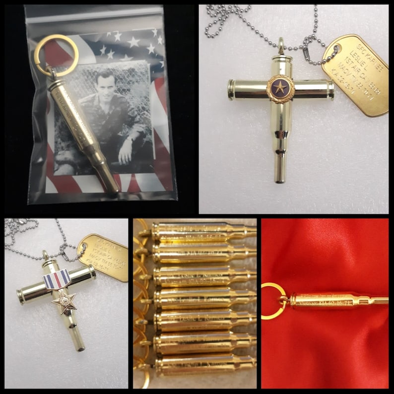Veteran Memorial Engraved Key Chain Made With Casings Fired - Etsy