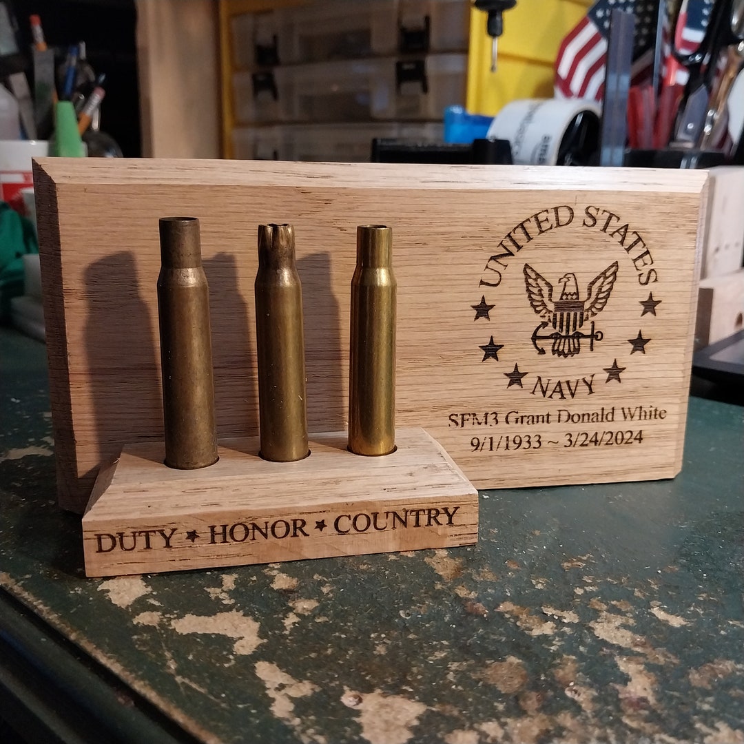 Three Volley Salute Memorial Shell Wall/desk Display, Laser Engraved ...