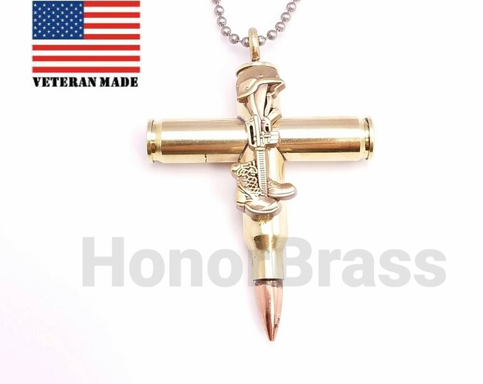 Fallen Soldier Bullet Cross Pendant brass or Nickel Plate | Etsy