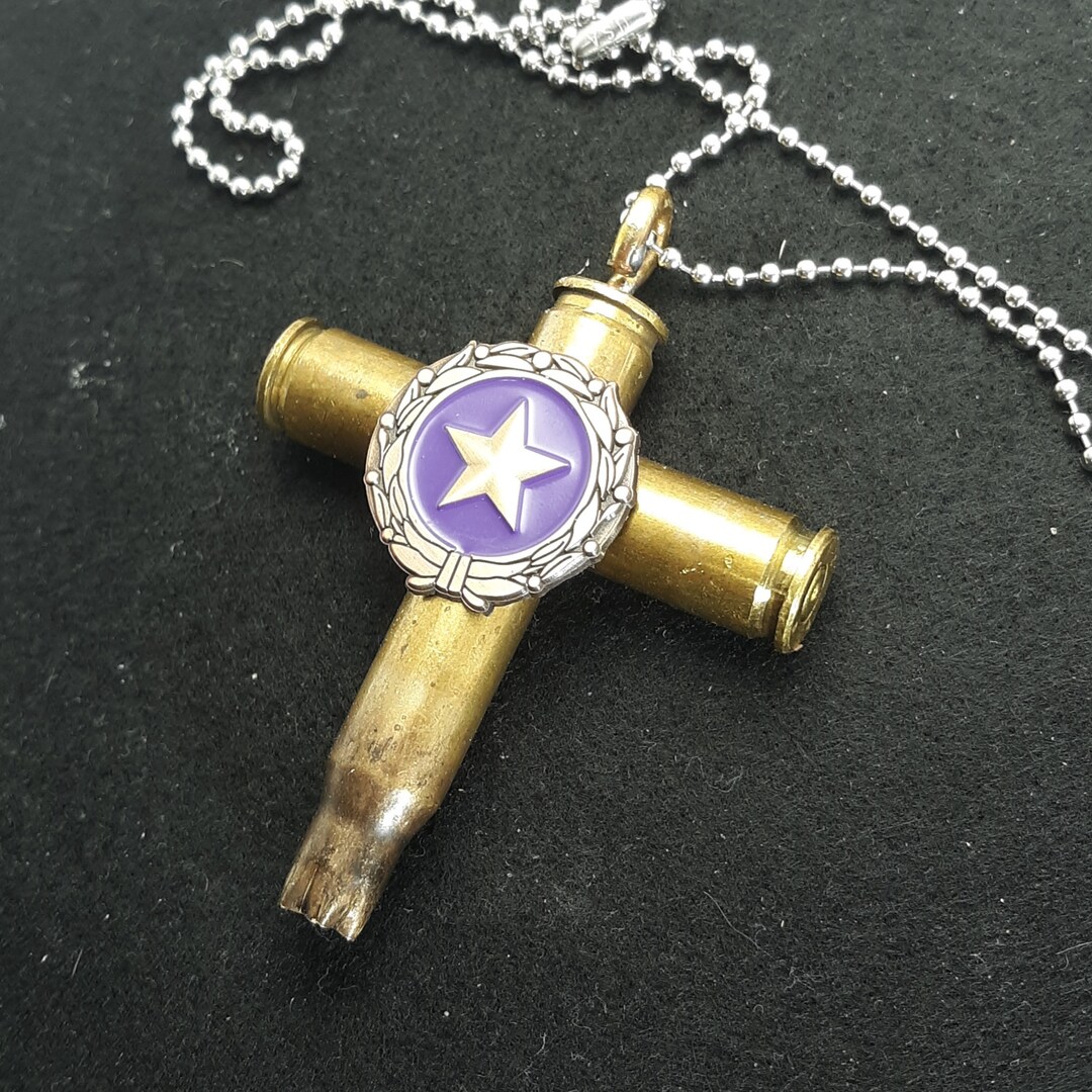 Gold Star Family - Bullet Cross Necklace - Honor Guard Shells - Etsy