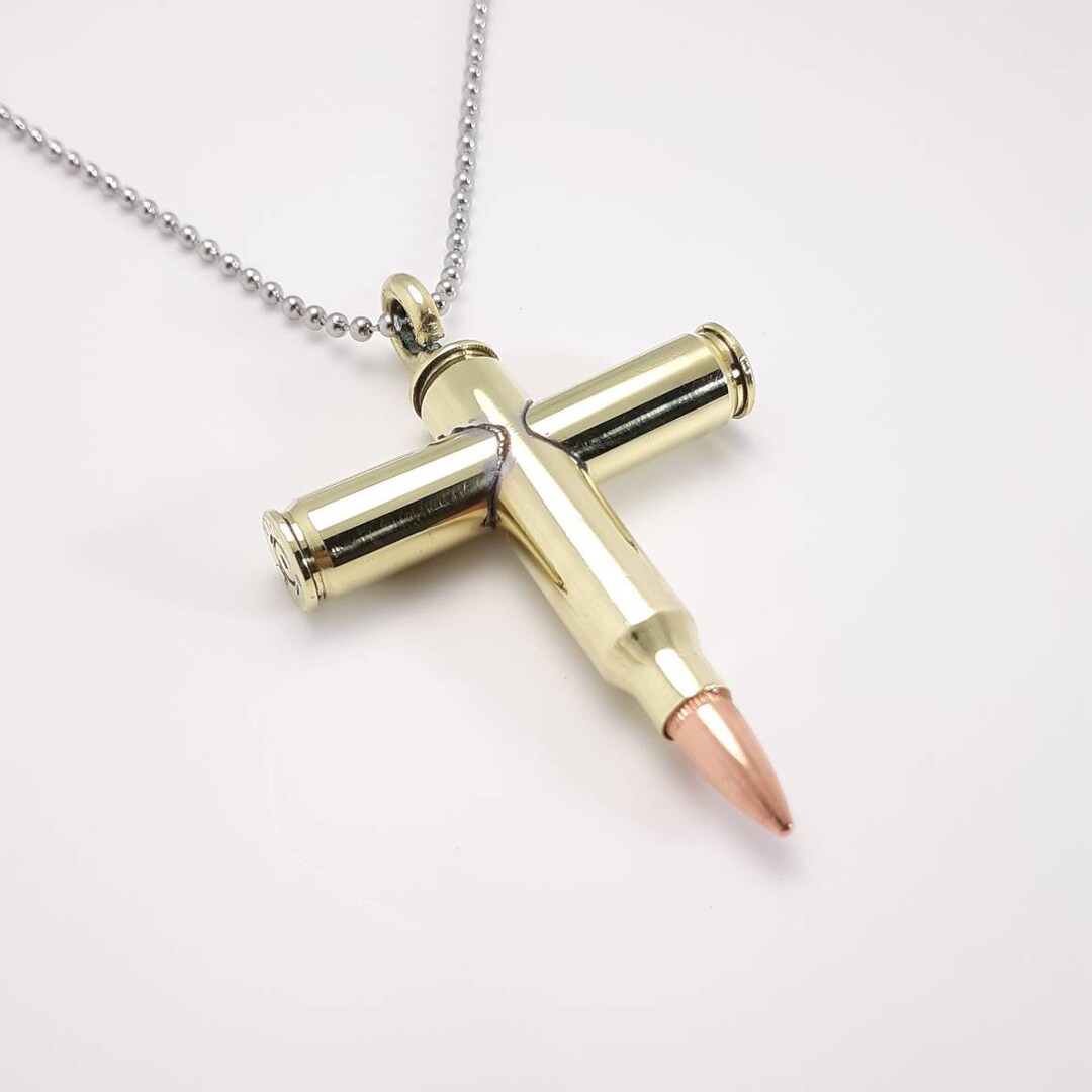 Bullet Cross Pendant, brass - Etsy