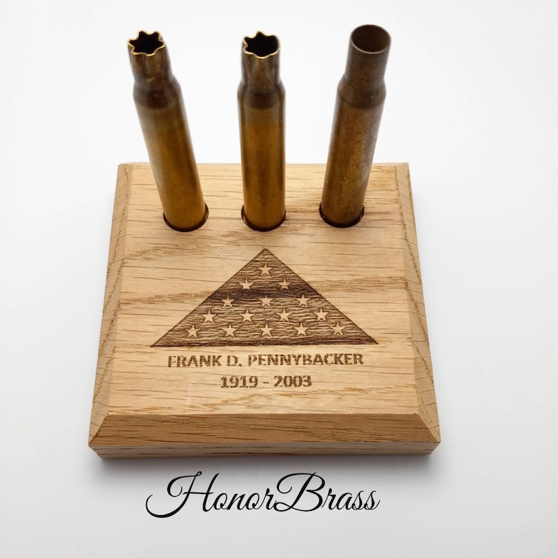 Three Volley Salute Memorial Shell Display Laser Engraved Oak - Etsy