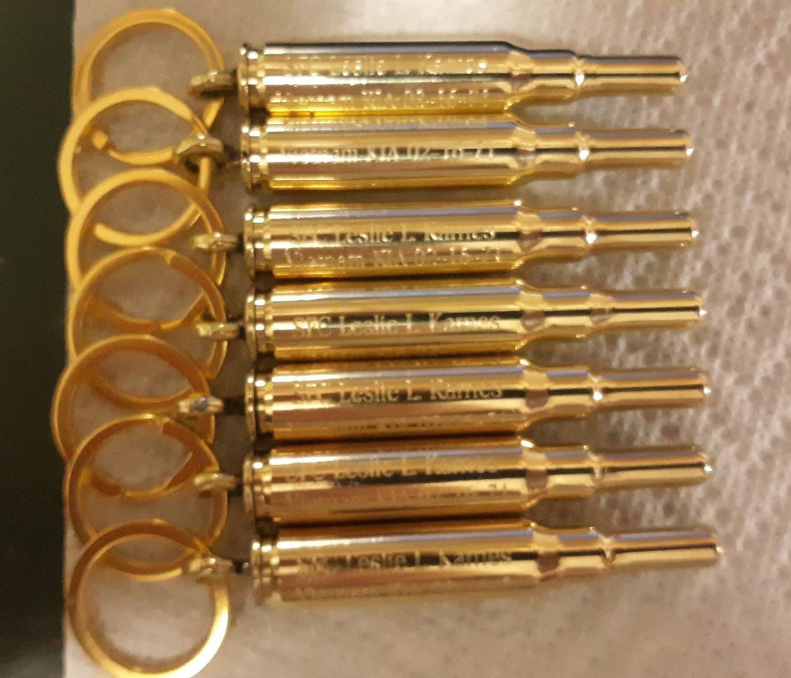 Veteran Memorial Engraved Key Chain Made With Casings Fired - Etsy