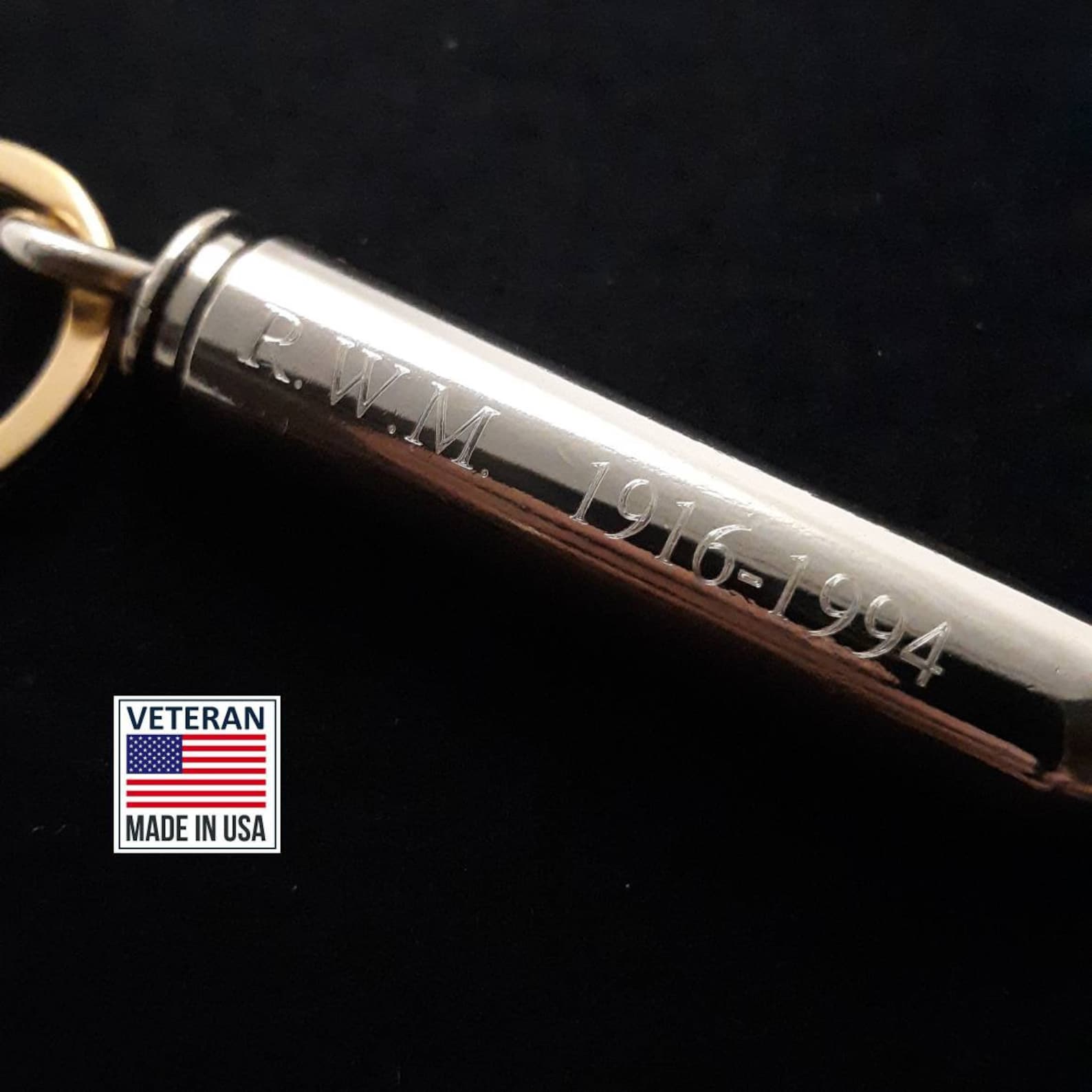 Veteran Memorial Engraved Key Chain Made With Casings Fired - Etsy