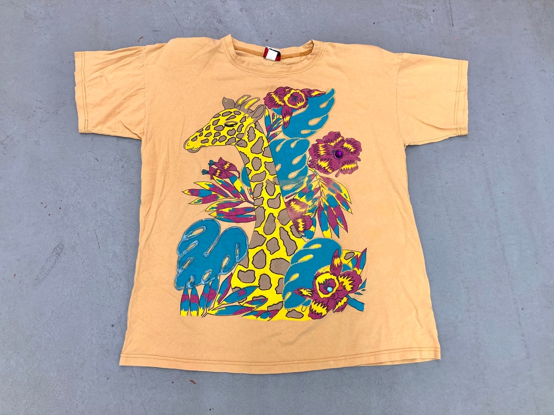 Vintage Ugly 80s Mom T Shirt, Size OSFM or XL, Tags, Giraffe Gaudy ...