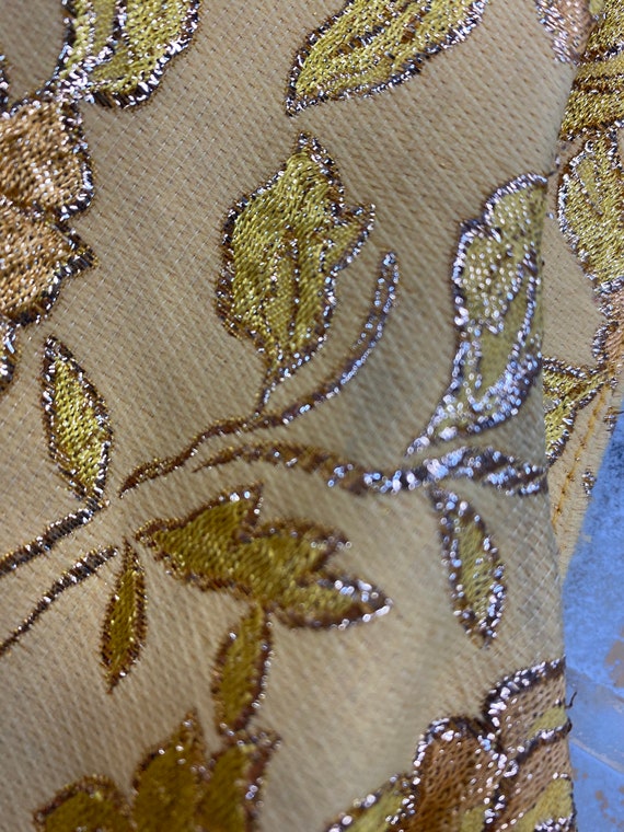 Vintage 60s Formal Dress Gold Brocade Gorgeous 36 x 35 - Gem