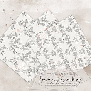 Leaves Digital Paper Leaves Clipart Seamless Pattern Greenery Scrapbook ...