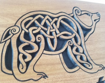 Rustic Wooden Celtic Knot Wall Sign Irish Design Carved Etched ...