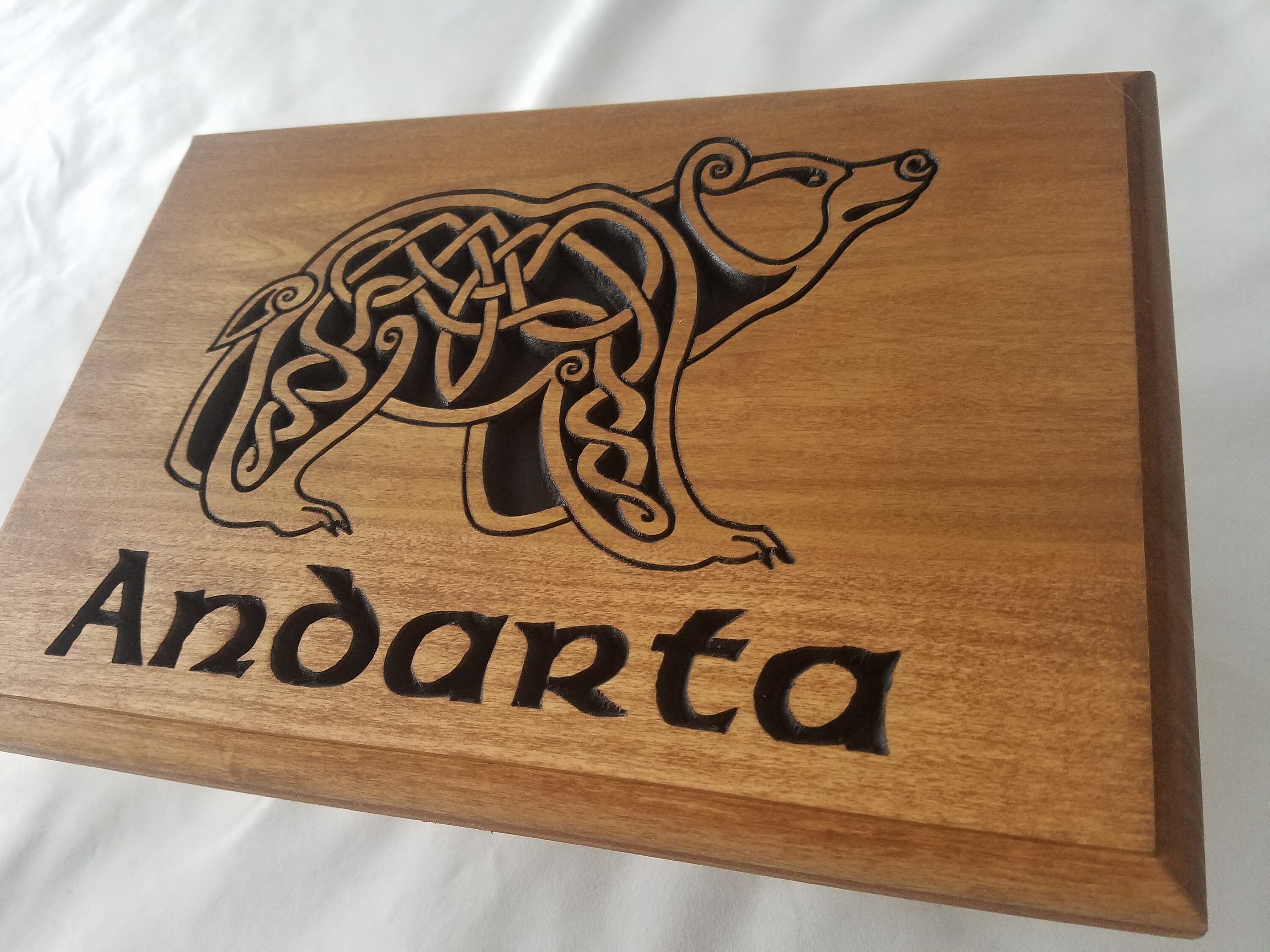 Rustic Wooden Celtic Knot Andarta Wall Sign Irish Design Carved Etched ...