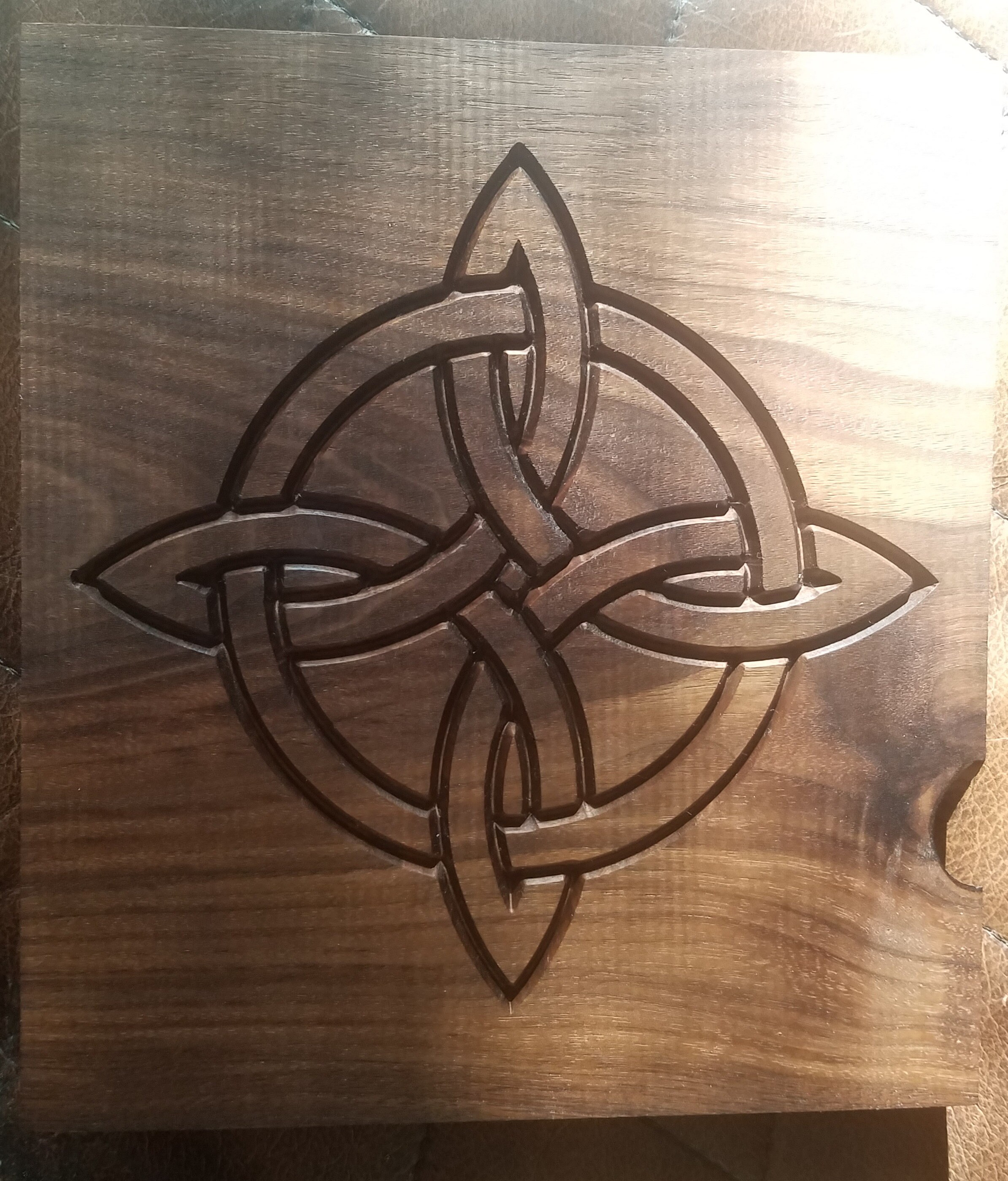 Rustic Wooden Celtic Knot Wall Sign Irish Design Carved Etched ...