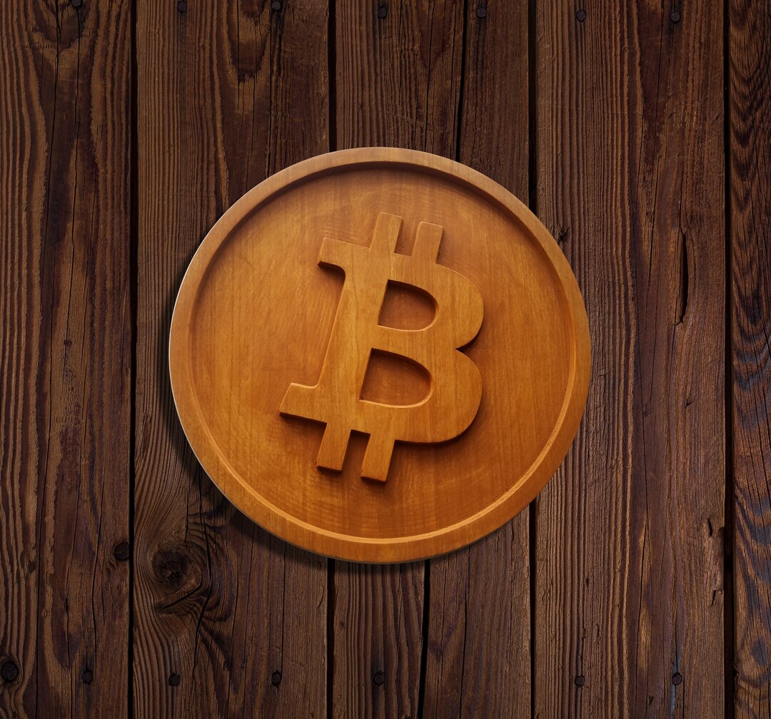 Bitcoin Wall Decor Hanging Rustic Wooden Crytpo BTC LTC Cryptocurrency ...