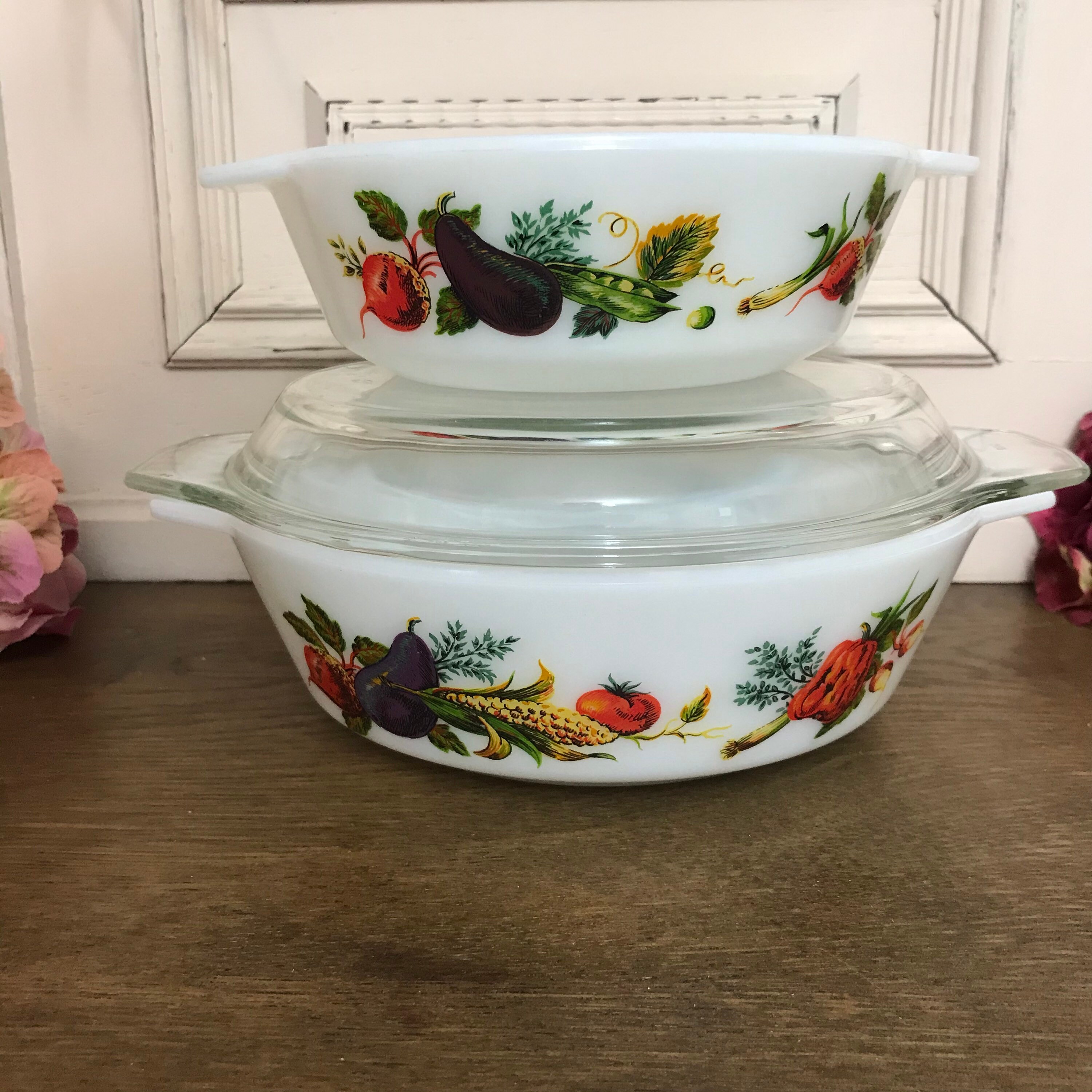 Vintage Jaj Pyrex Made in England Market Garden casserole bowl very ...