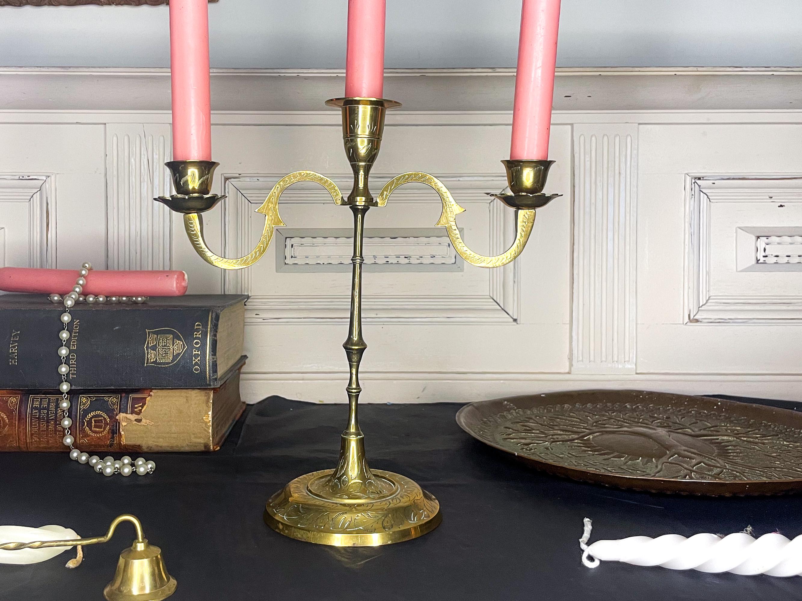 Vintage Brass Candlestick/ Antique Candleholder/candelabra /ornate ...