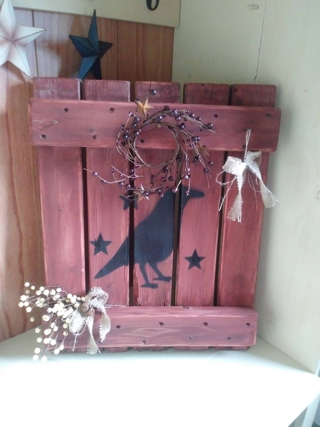 Wooden Crow Decor - Etsy