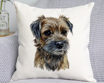 Knitting Pattern PDF Download Border Terrier Pet Portrait Pillow ...