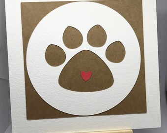 Paw print card | Etsy