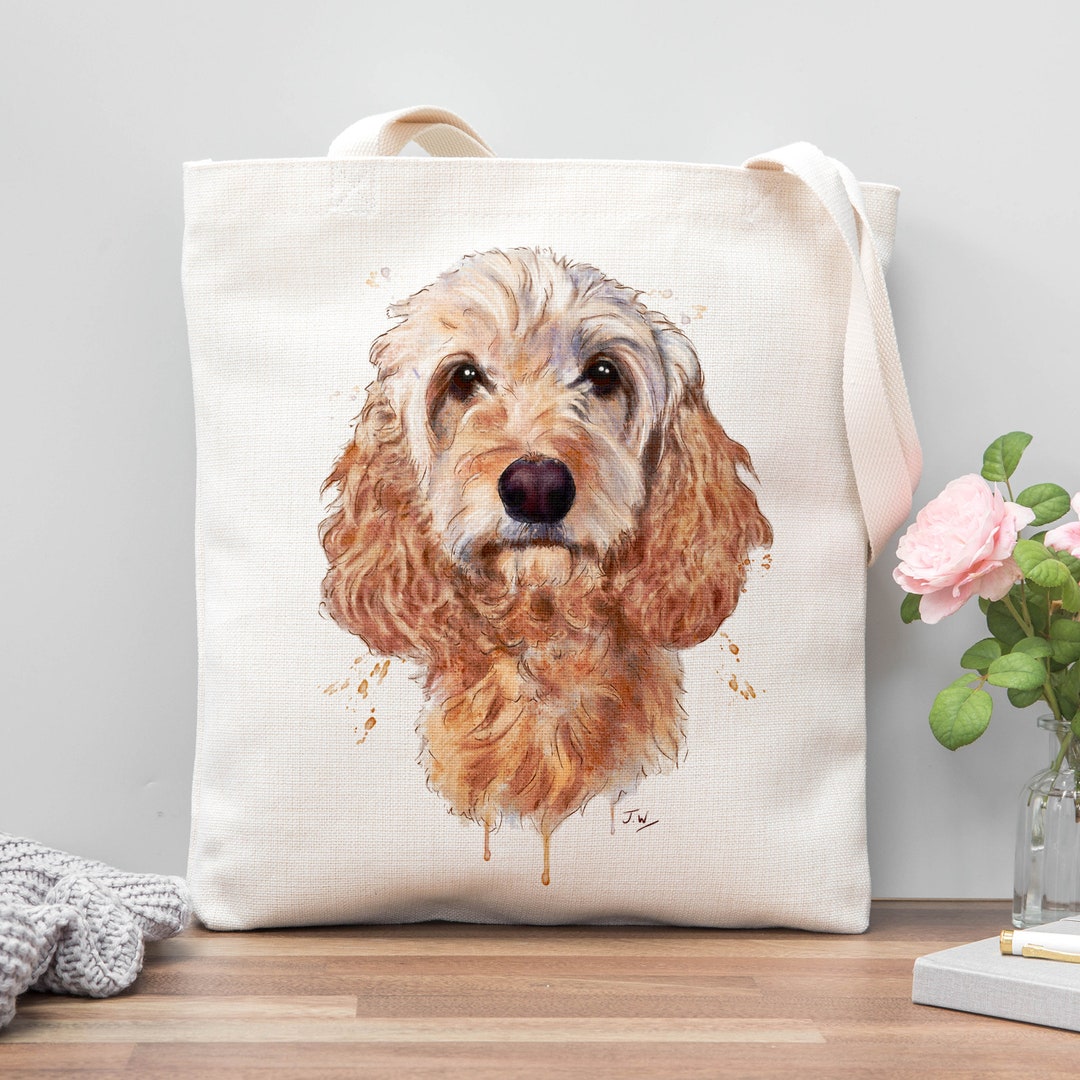 Watercolour Cockapoo Tote Bag - Dog Tote Bag - Dog Lover Gift - Dog Bag ...