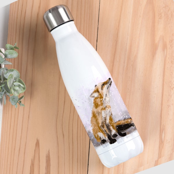Personalised Fox Water Bottle - Etsy UK