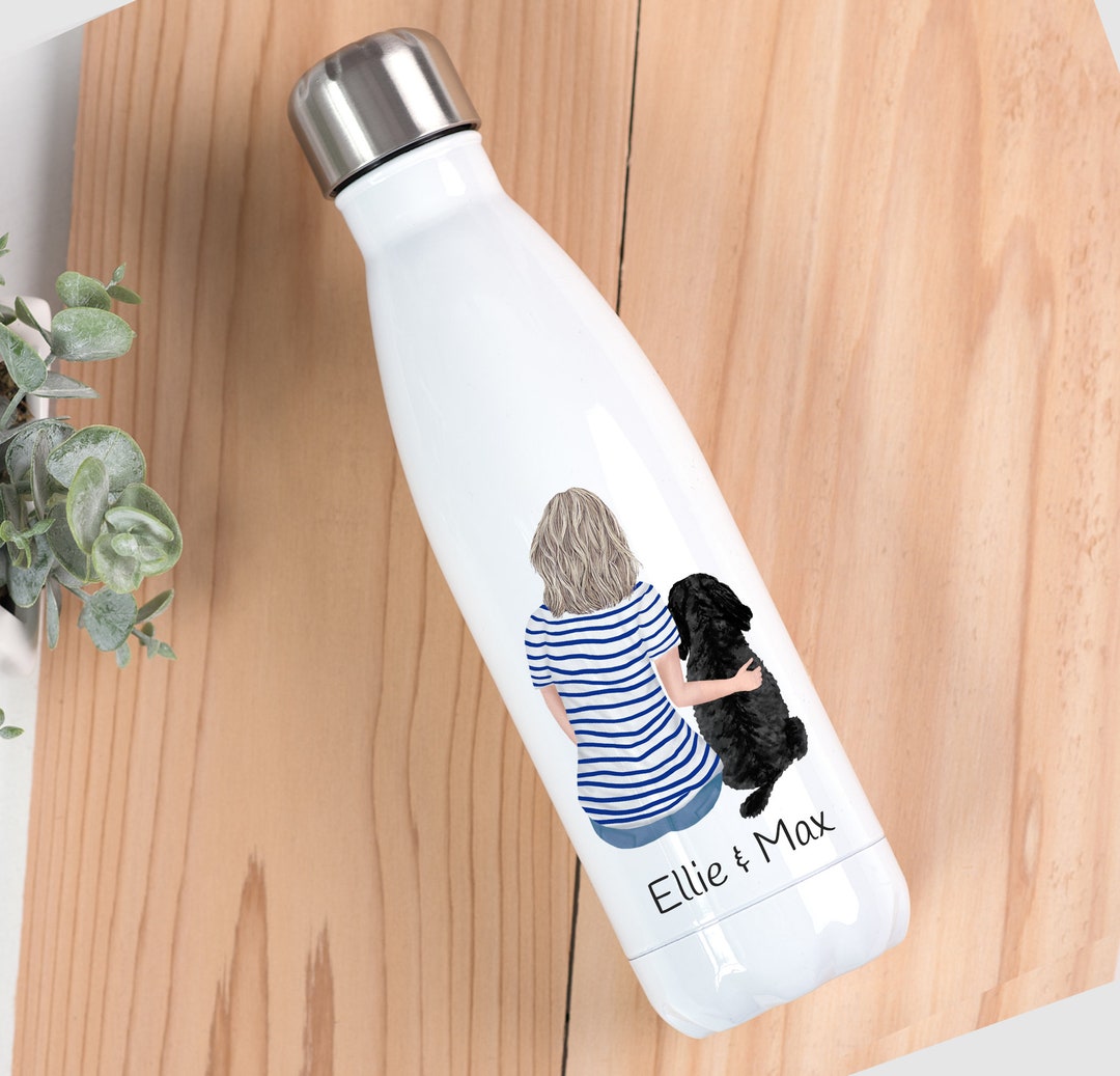 Custom Dog Mum Water Bottle: Personalised Dog Mum Gift, Dog Themed Gift ...