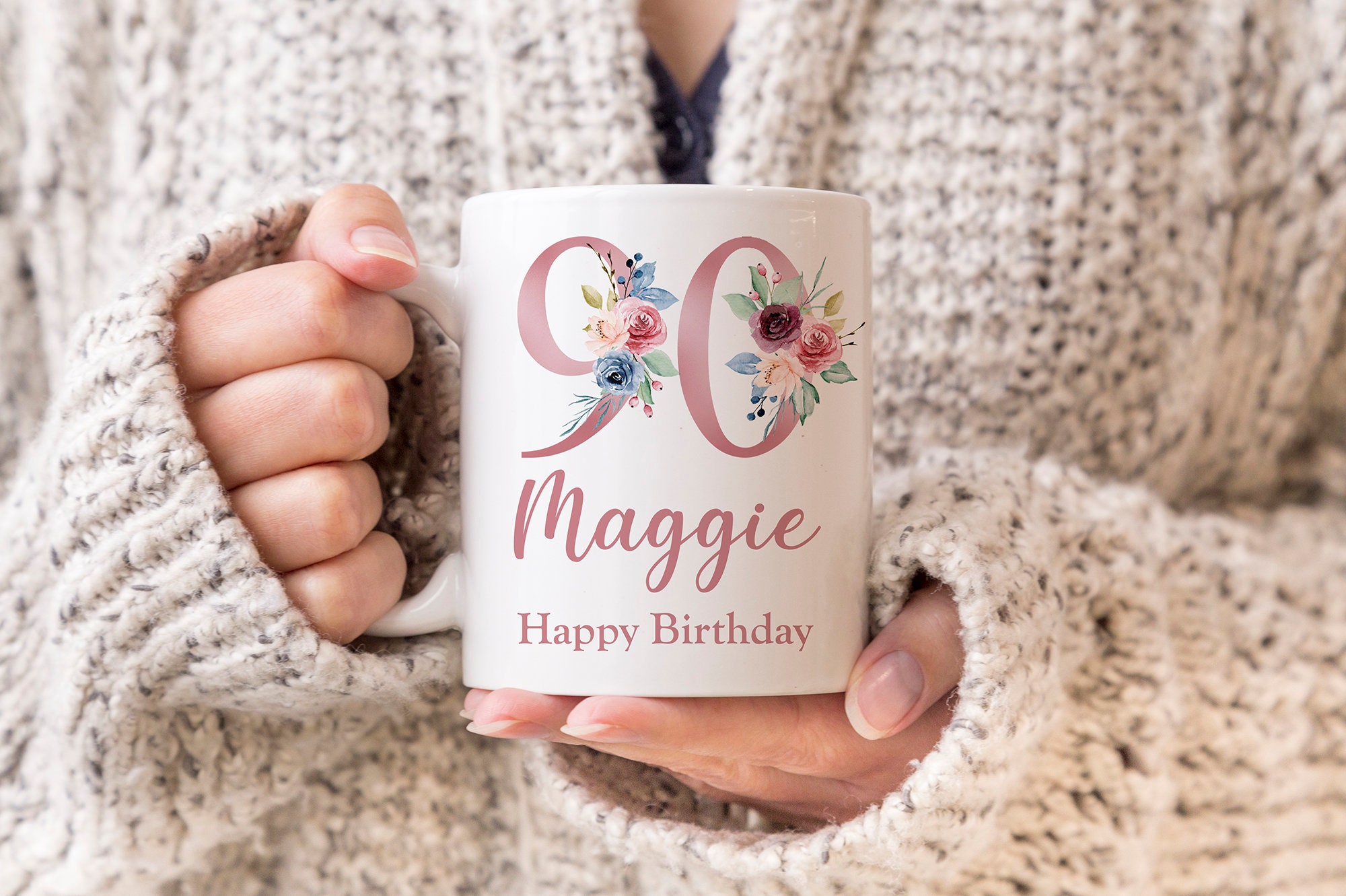 Personalised 90th Birthday Mug Age Mug Birthday Mug - Etsy UK