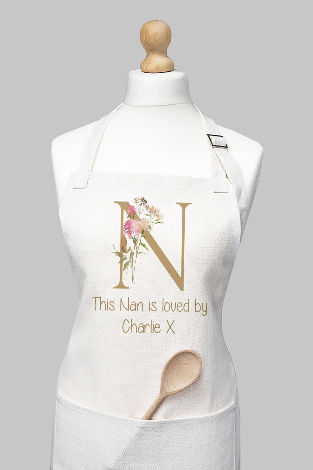 Floral Nanny Linen Apron - Nanny Gift - Nanny Apron - Etsy.de