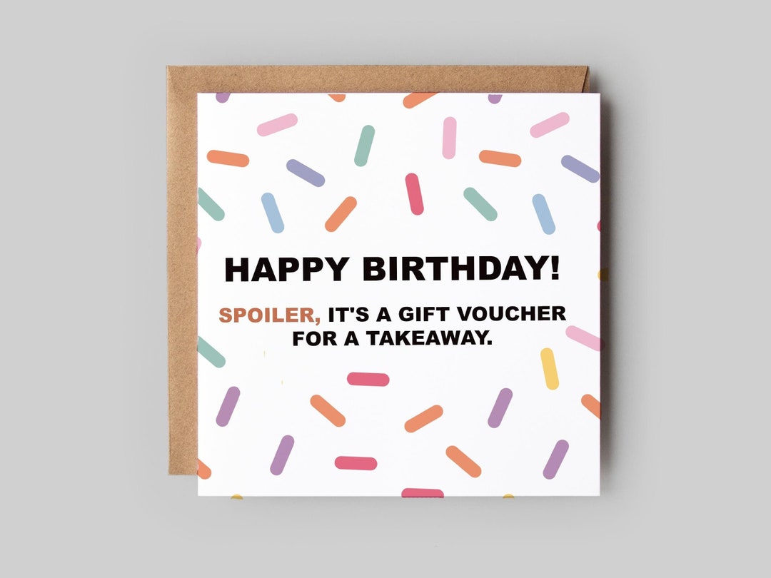 Funny Gift Voucher Birthday Card, Birthday Card, Funny Cards, Card for ...