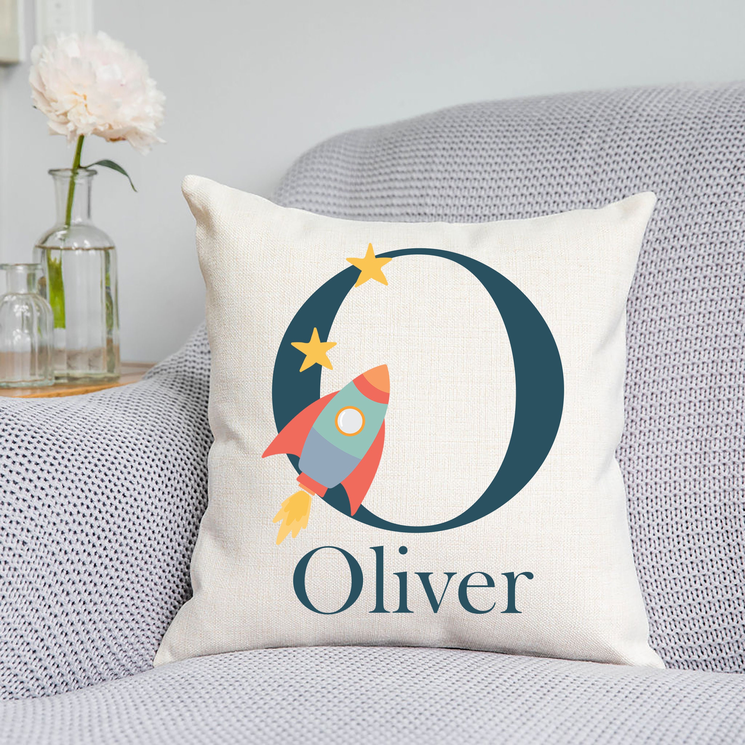 Space Initial Cushion Space Cushion Nursery Cushion - Etsy 日本