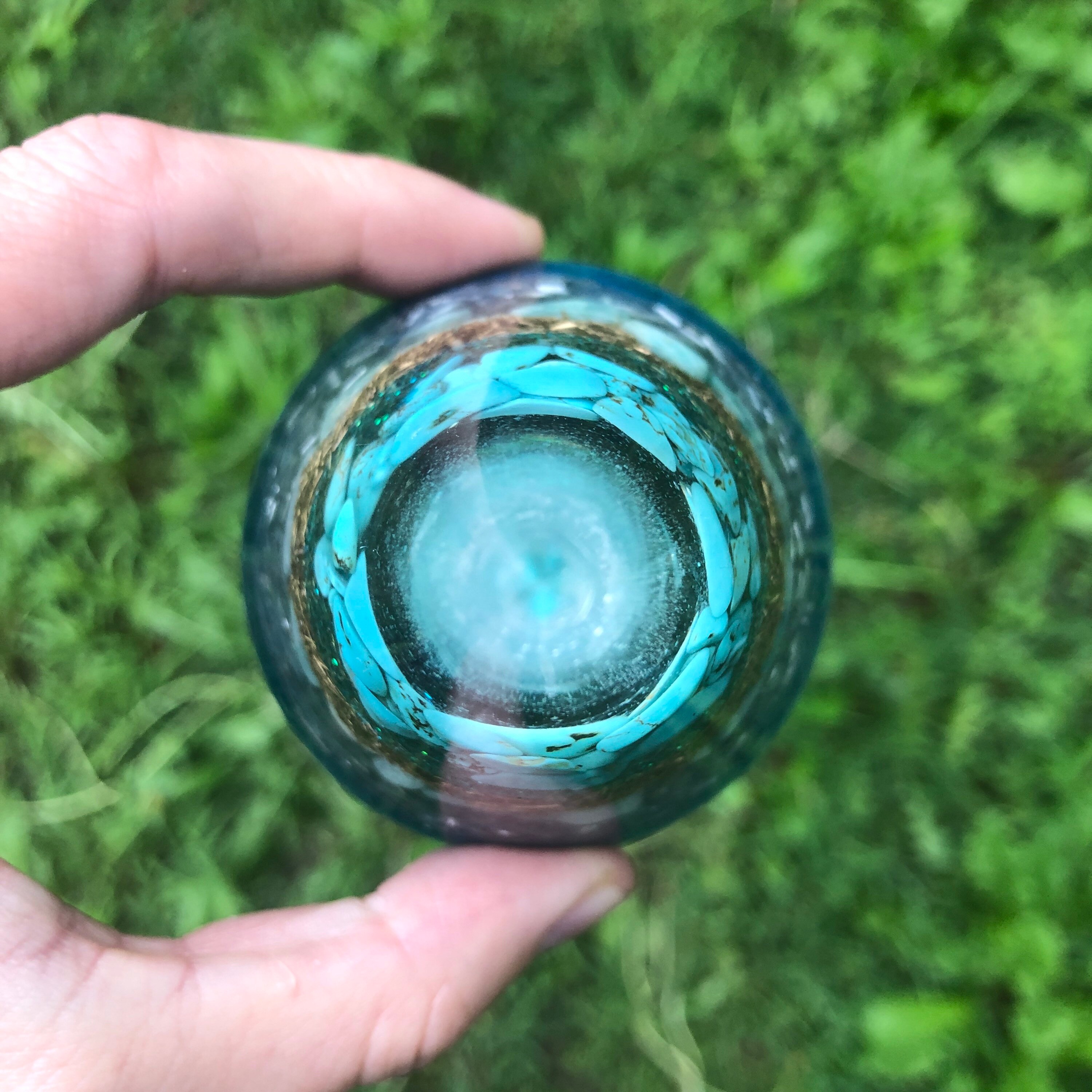 Crystal Orgone Energy Cone Turquoise Blue Glow in the Dark - Etsy UK