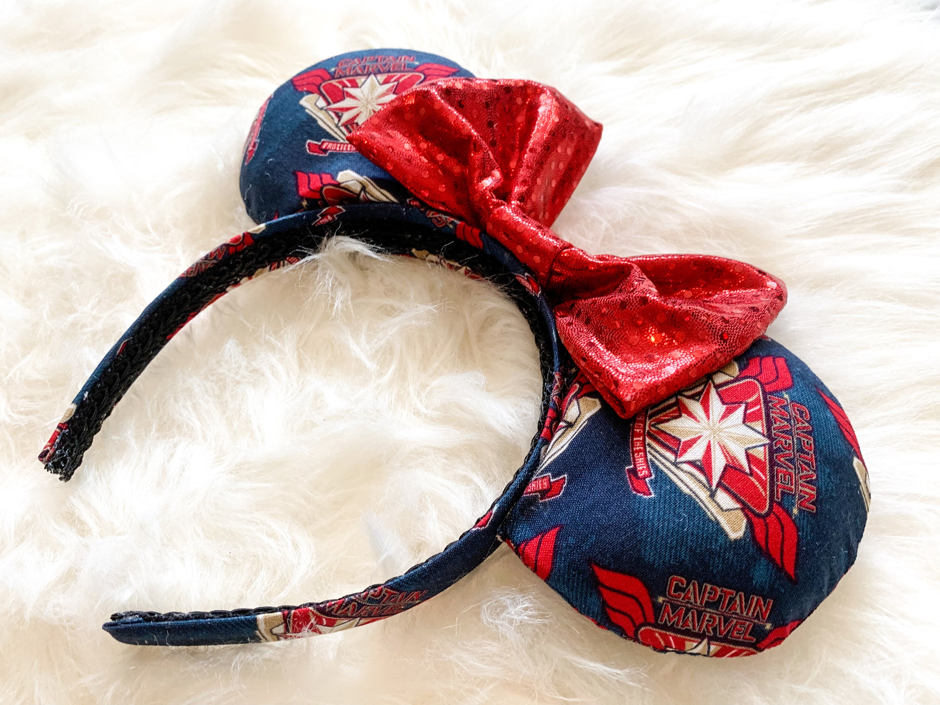 Captain Marvel Mickey Ears Avengers Minnie Headband Disney - Etsy