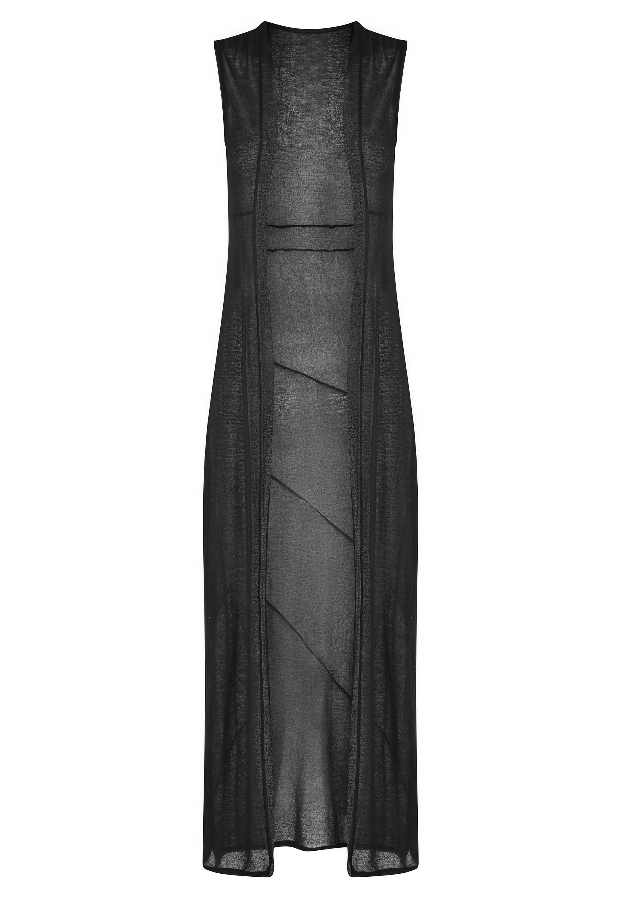 Geometric Maxi Vest | Long Black Vest | Pixie Warrior | Women's ...
